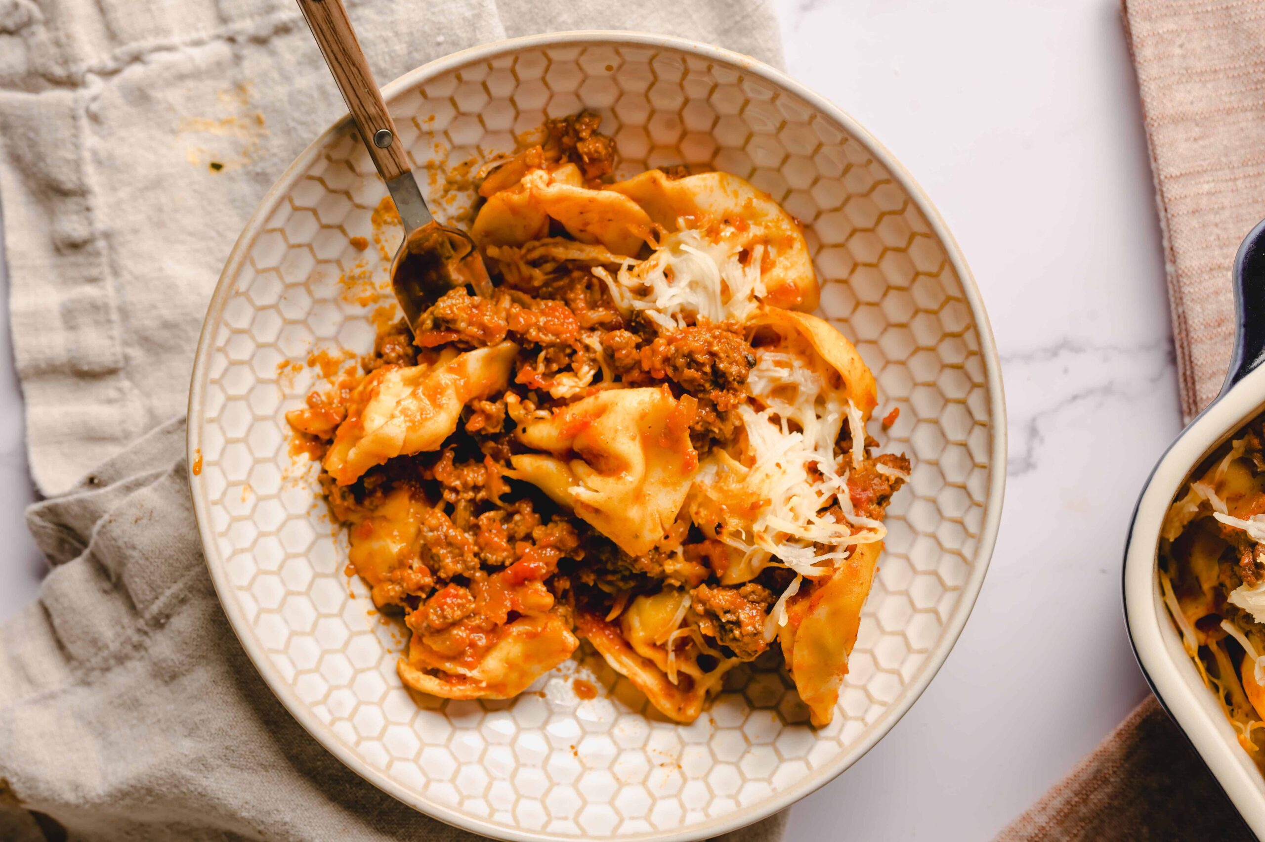 Baked Tortellini in Meat Sauce - Big Recipe